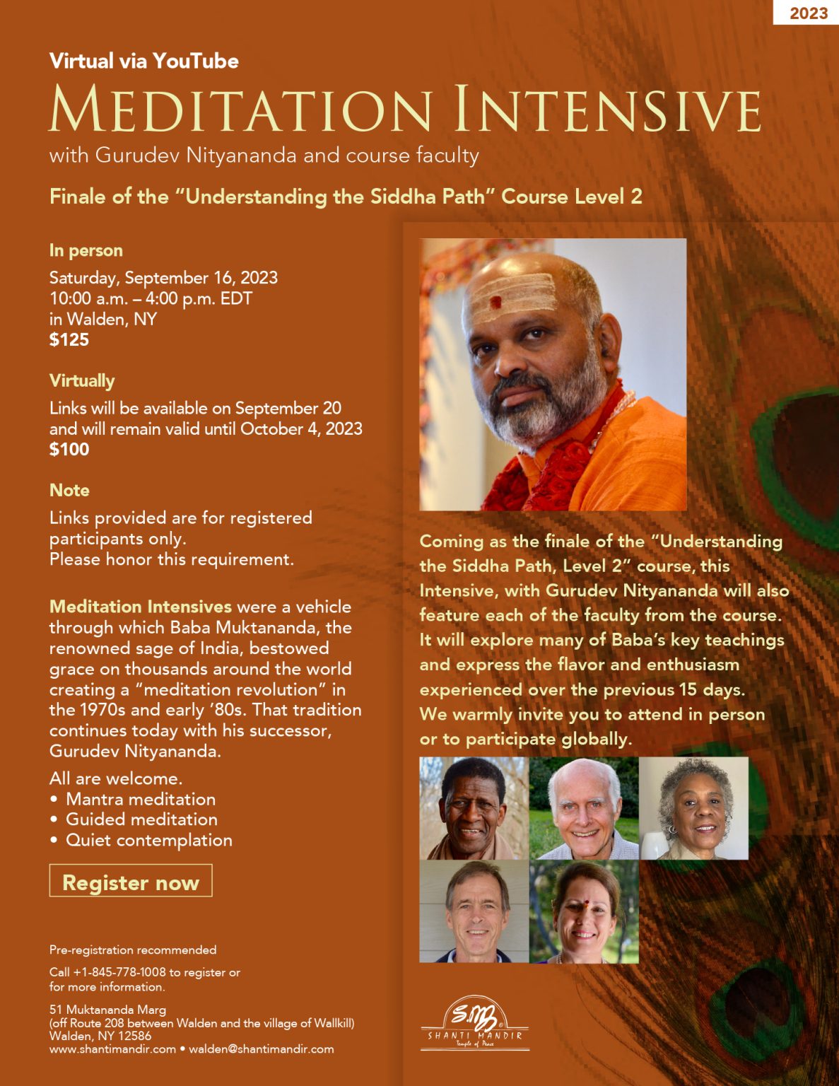 Meditation Intensive: Understanding the Siddha Path - Shanti Mandir